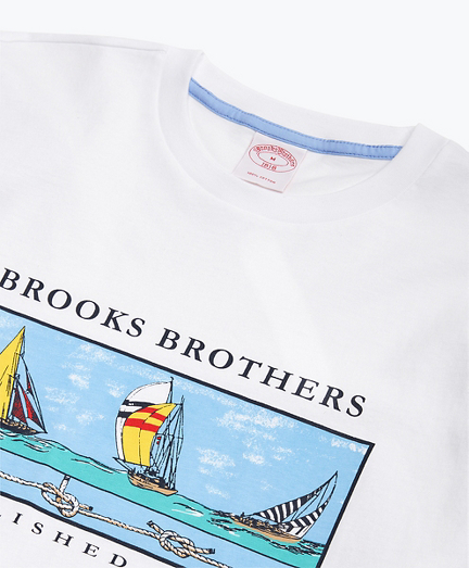 Boat-Print Cotton Jersey T-Shirt - Brooks Brothers