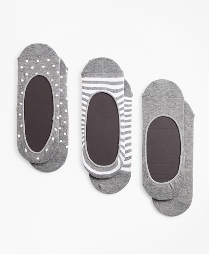 Dot-Solid-Stripe Loafer Socks-Three Pack - Brooks Brothers
