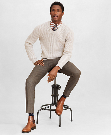 Golden Fleece® Wool-Cashmere V-Neck Sweater - Brooks Brothers