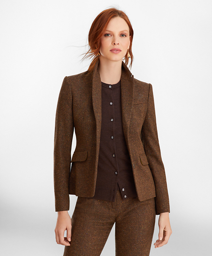 Stretch Wool-Silk Tweed Jacket - Brooks Brothers