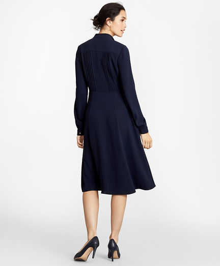 Pleated Crepe Dress - Brooks Brothers